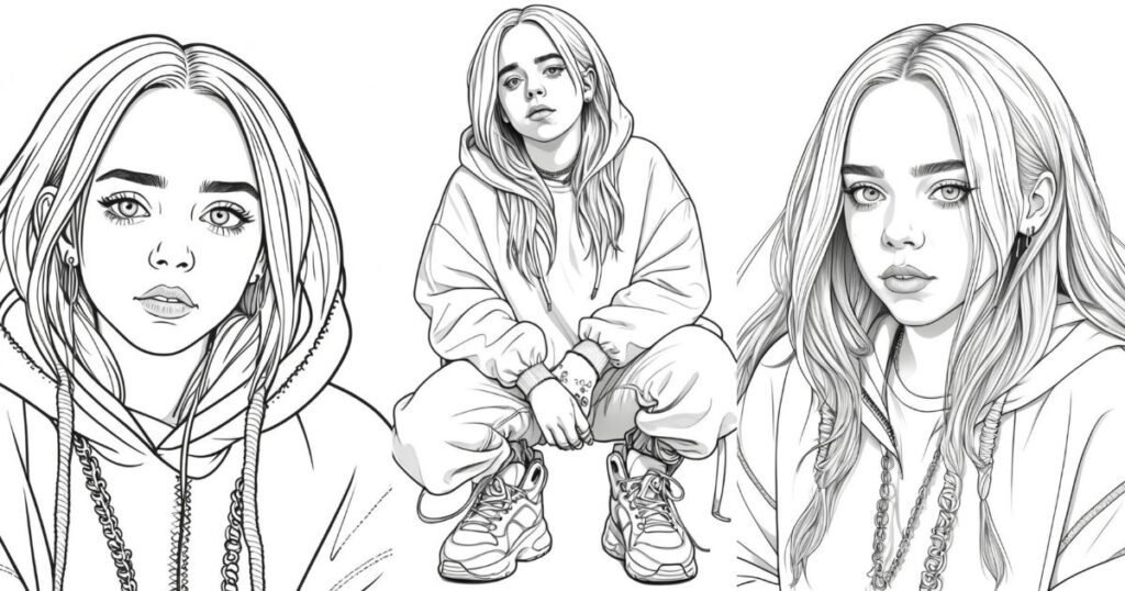 Billie Eilish Coloring Pages (Free Printables)