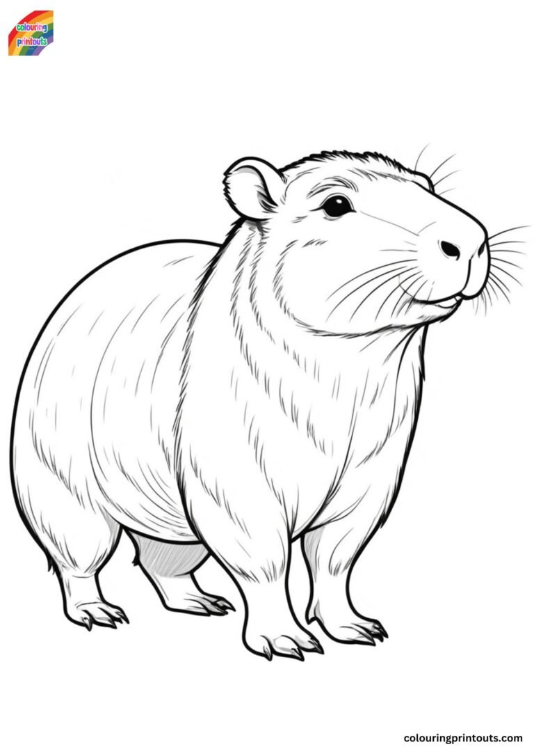 Capybara Coloring Page