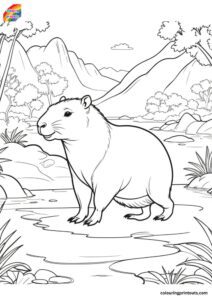 Capybara Coloring Page