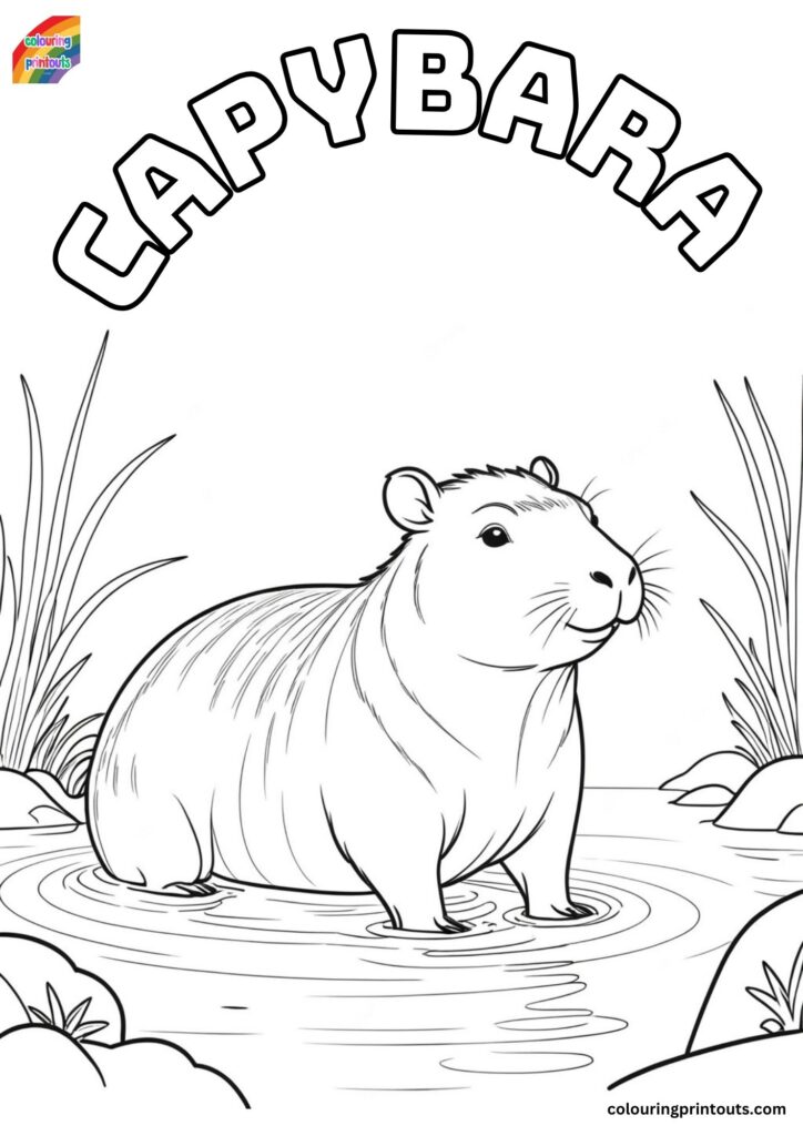 Capybara Coloring Page