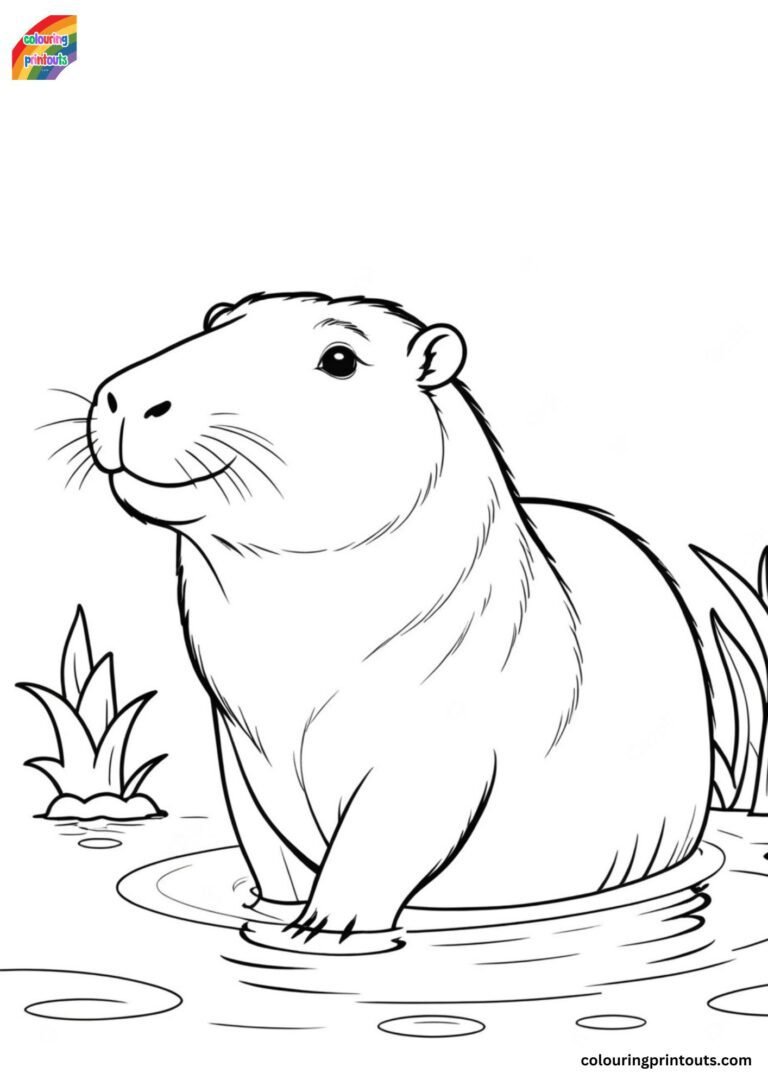 Capybara Coloring Page