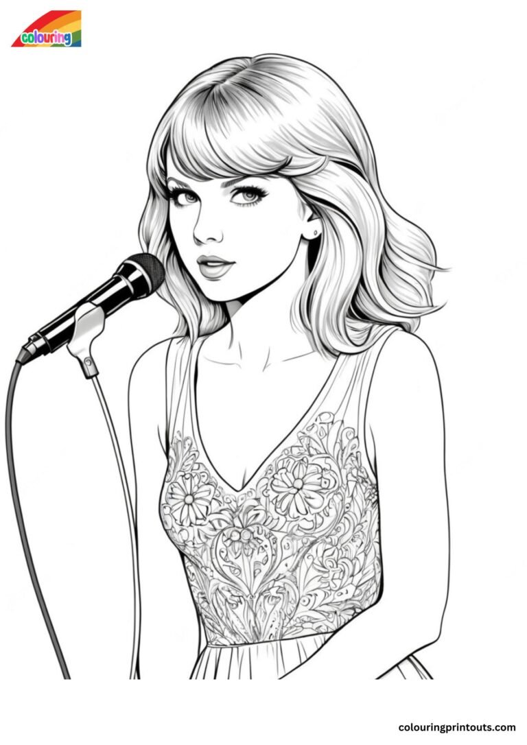 10+ Taylor Swift Coloring Pages Printable (Free Printables)
