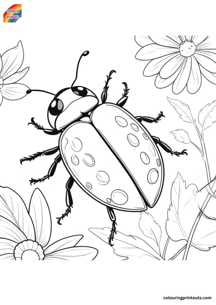 10 + Ladybird Colouring Pages