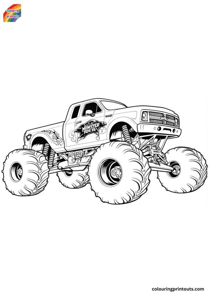 Monster Truck Coloring Pages Printable (Free Printables)