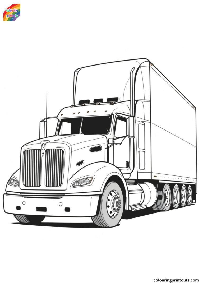 10+ Printable Semi Truck Coloring Pages