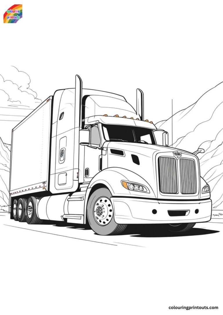 10+ Printable Semi Truck Coloring Pages