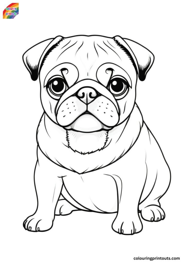 15+ Coloring Pages of Pugs (Royalty Free Download)