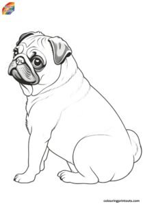 15+ Coloring Pages of Pugs (Royalty Free Download)