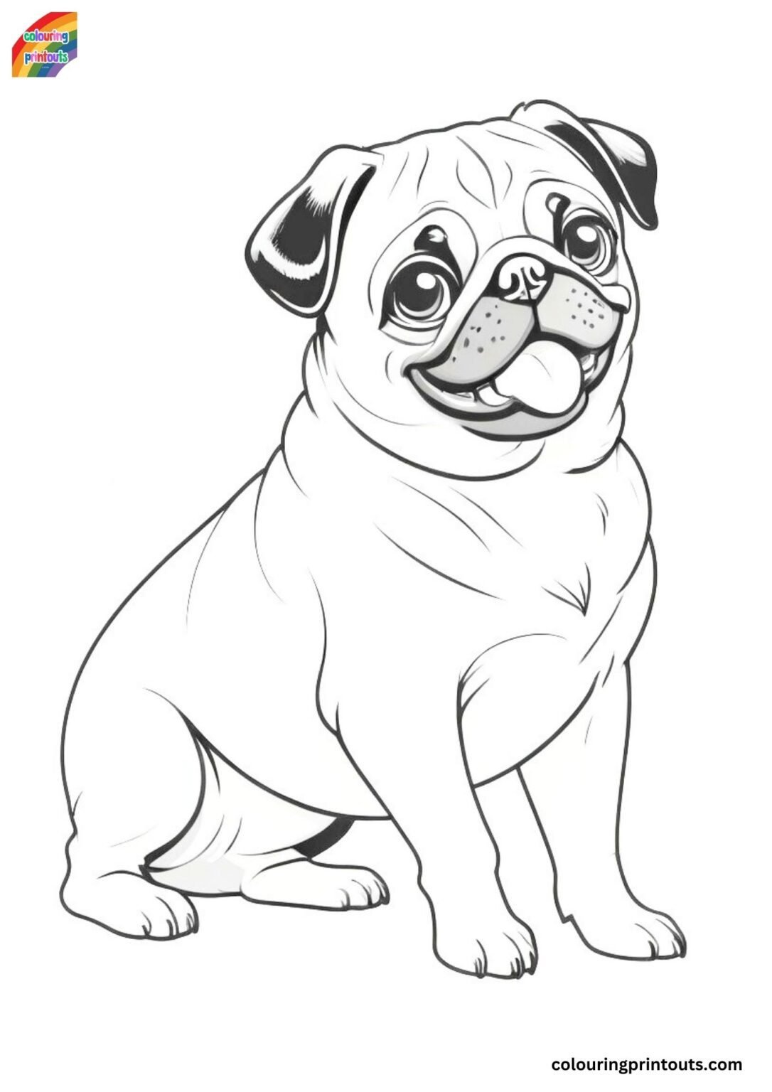 15+ Coloring Pages of Pugs (Royalty Free Download)