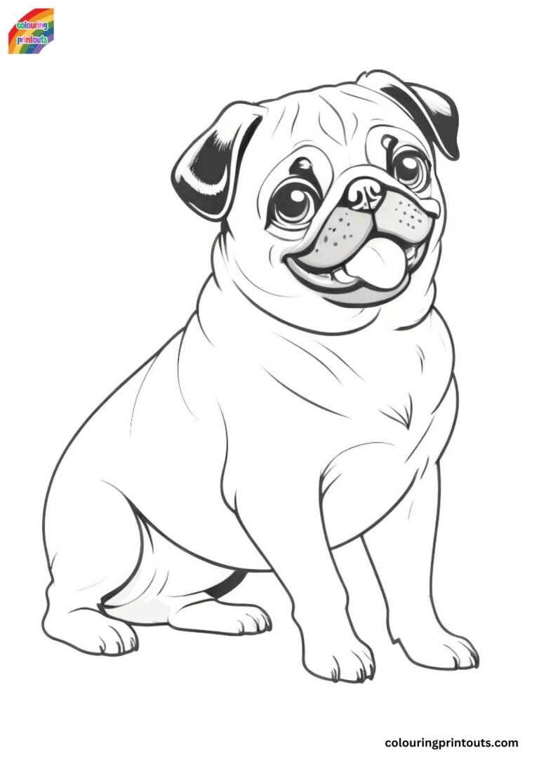 15+ Coloring Pages of Pugs (Royalty Free Download)