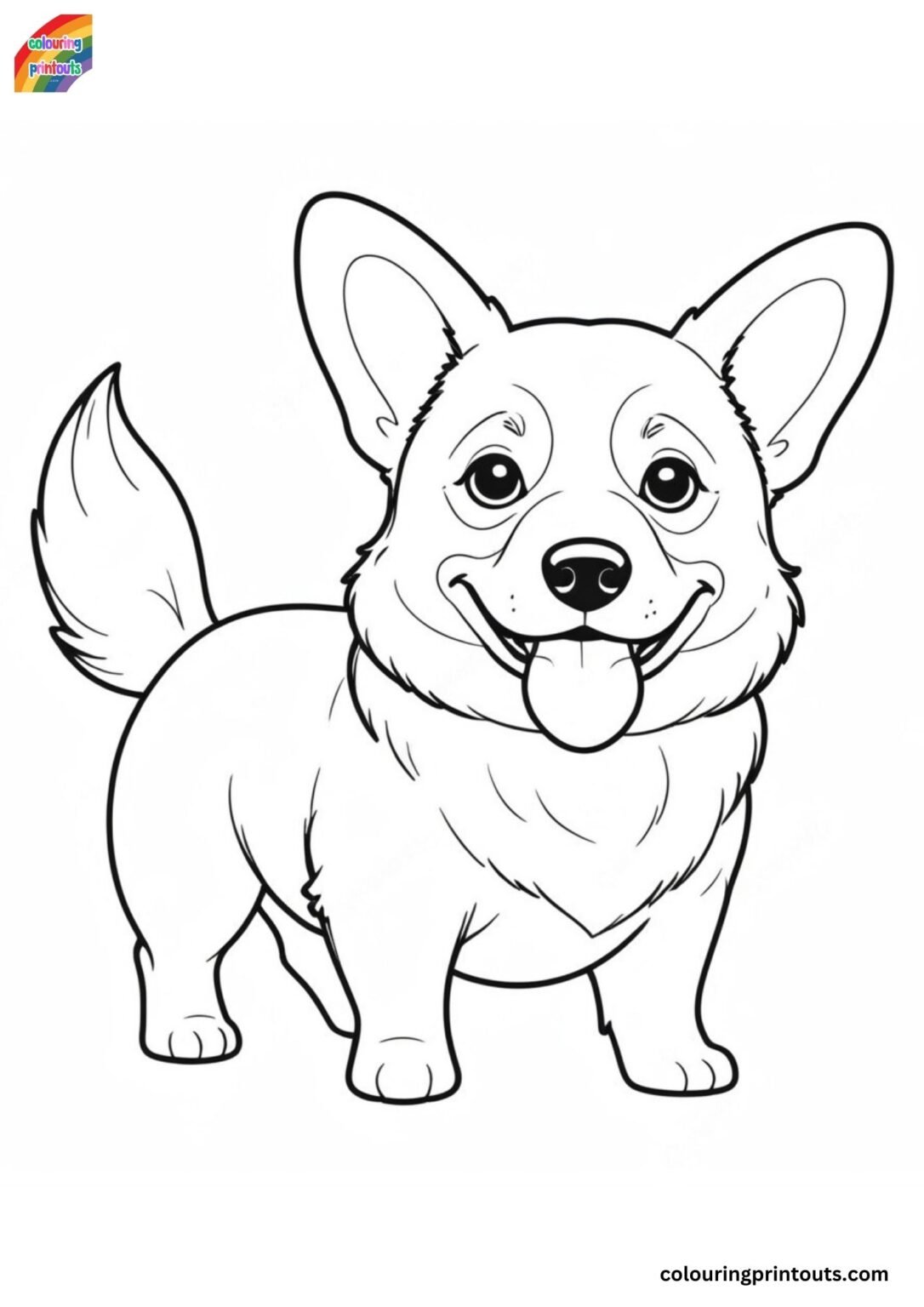 15+ Coloring Pages of Corgis (Free Coloring Printables)