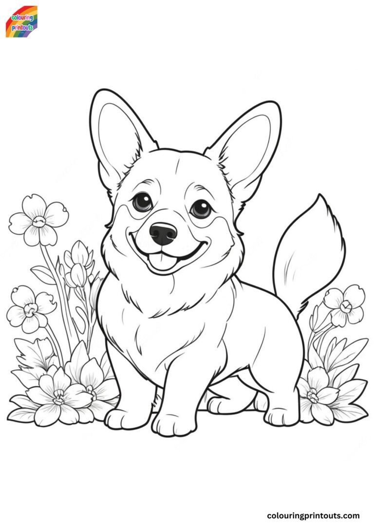 15+ Coloring Pages of Corgis (Free Coloring Printables)