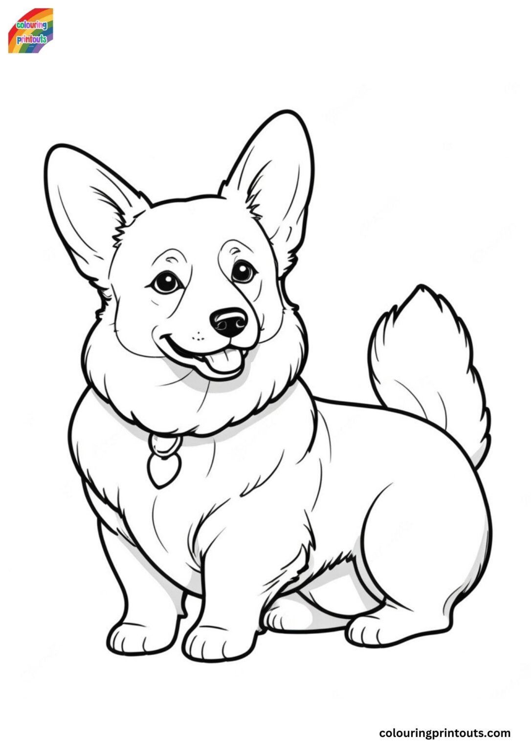 15+ Coloring Pages of Corgis (Free Coloring Printables)