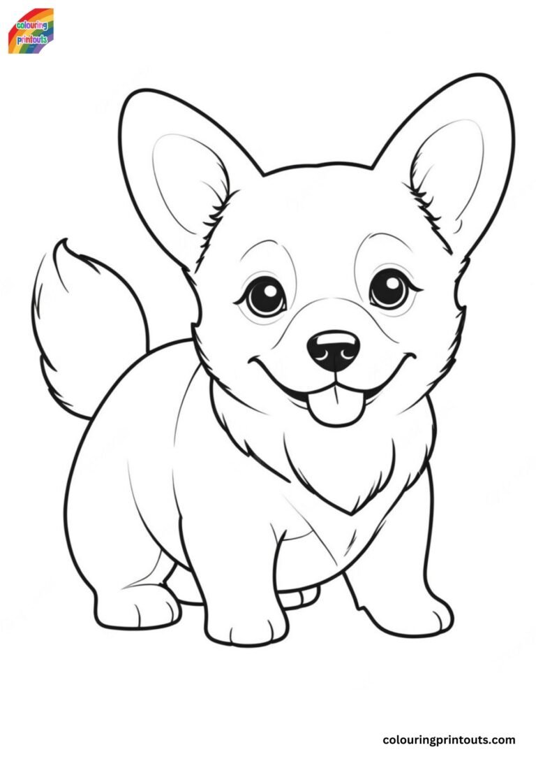 15+ Coloring Pages of Corgis (Free Coloring Printables)