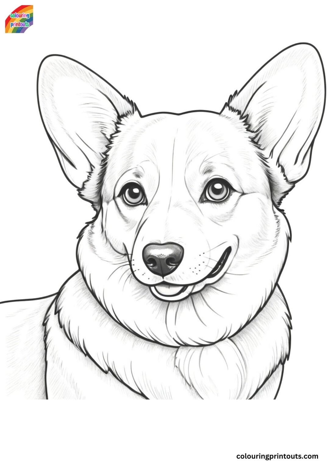 15+ Coloring Pages of Corgis (Free Coloring Printables)