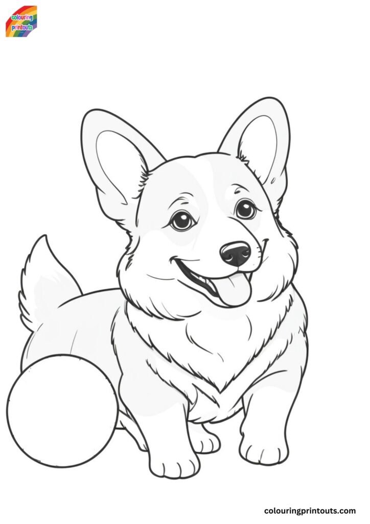 15+ Coloring Pages of Corgis (Free Coloring Printables)