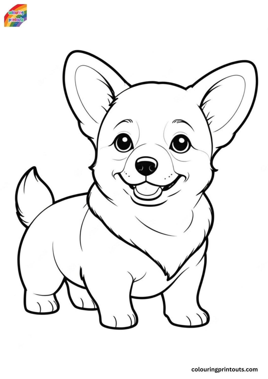 15+ Coloring Pages of Corgis (Free Coloring Printables)