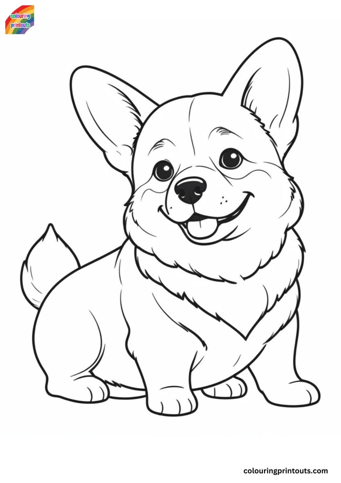 15+ Coloring Pages of Corgis (Free Coloring Printables)