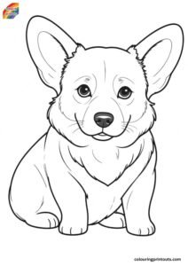 15+ Coloring Pages of Corgis (Free Coloring Printables)