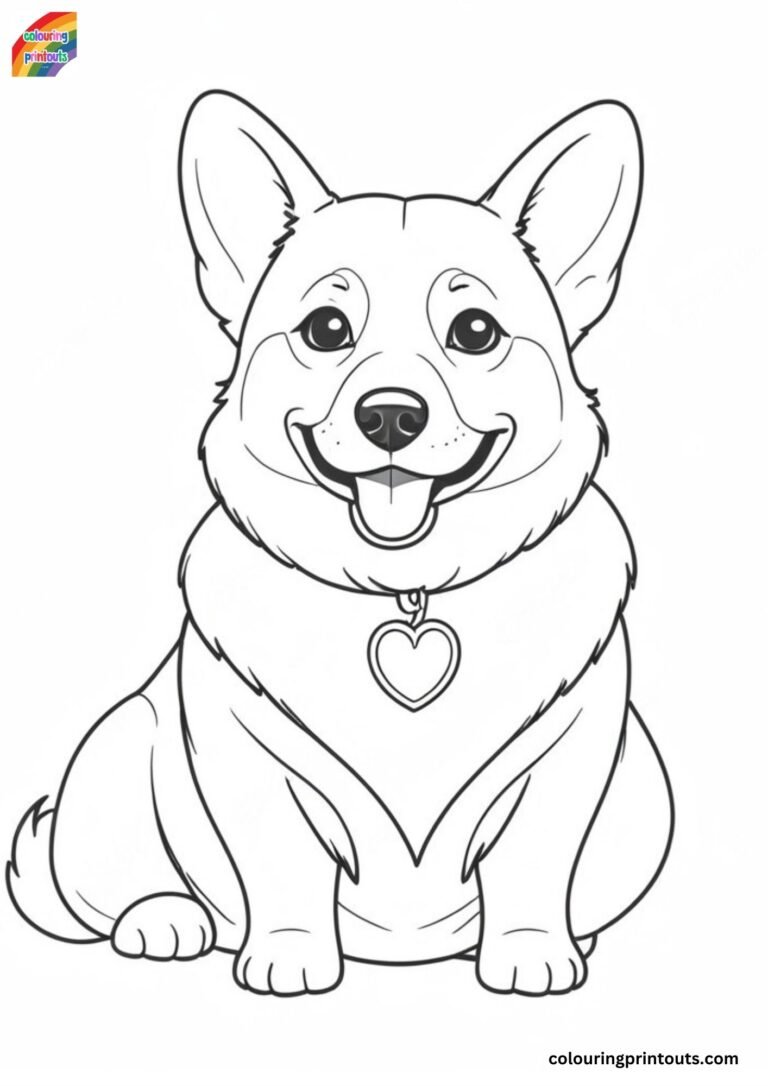 15+ Coloring Pages of Corgis (Free Coloring Printables)