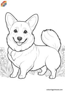 15+ Coloring Pages of Corgis (Free Coloring Printables)