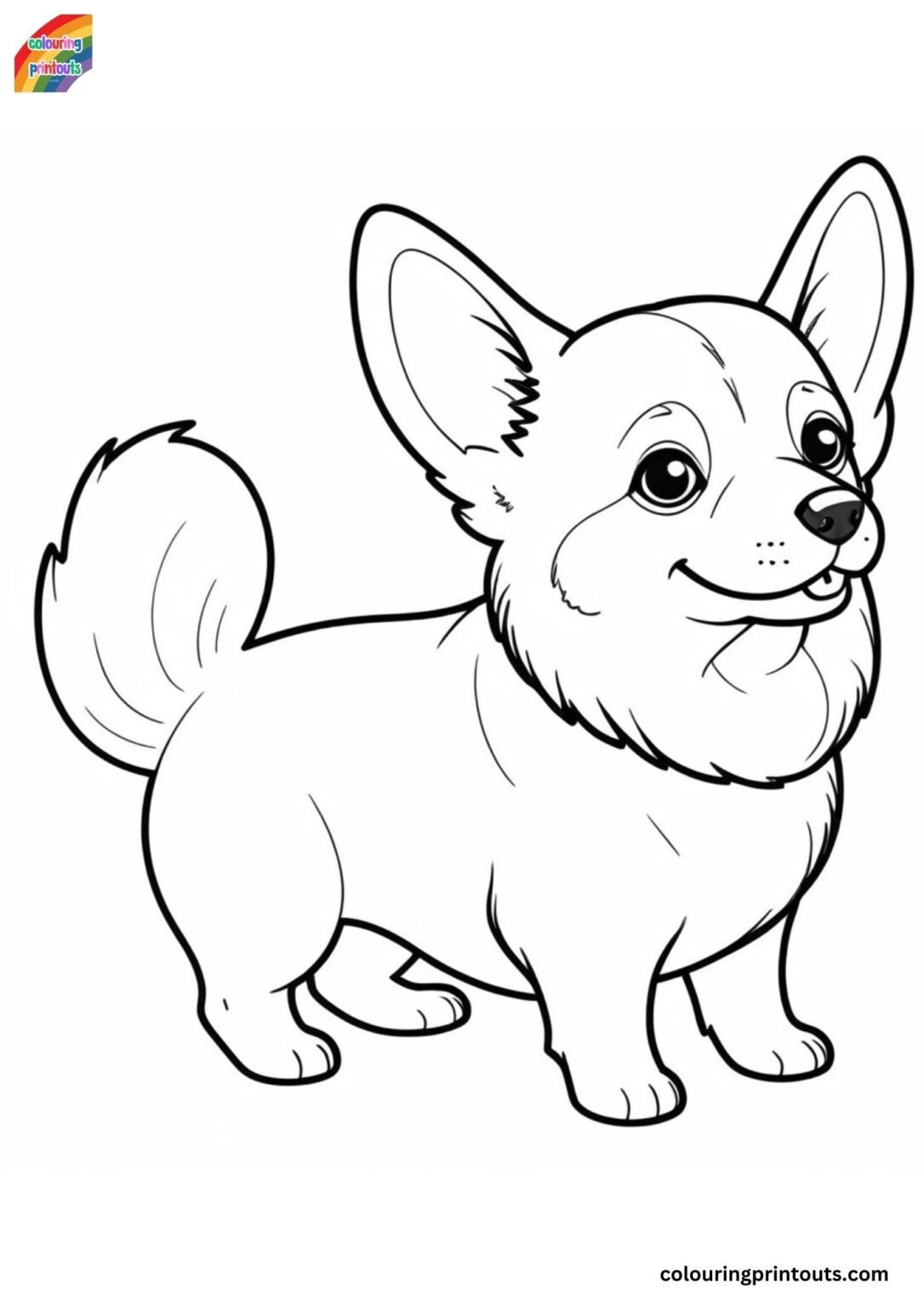 15+ Coloring Pages of Corgis (Free Coloring Printables)