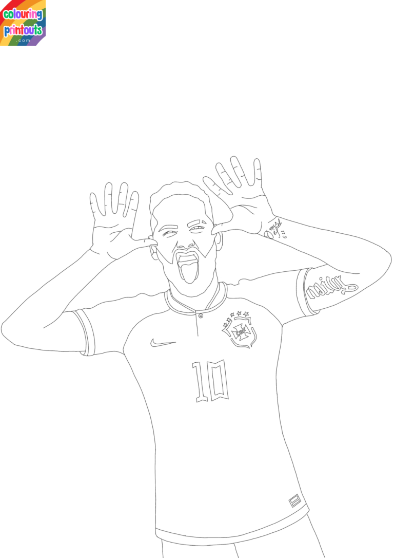10+ Neymar Colouring Pages (Free Printables)