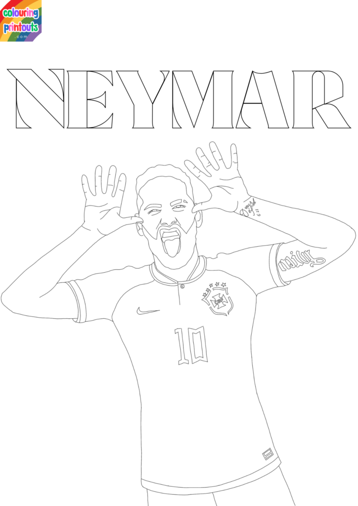 10+ Neymar Colouring Pages (Free Printables)