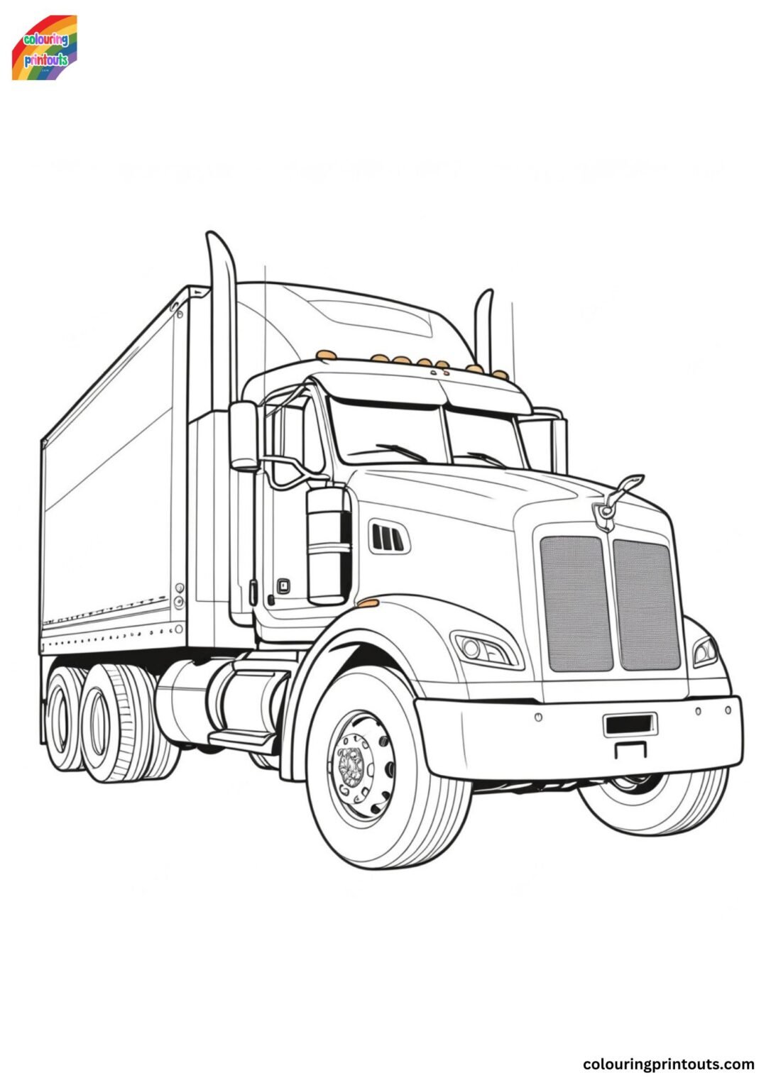 10+ Printable Semi Truck Coloring Pages