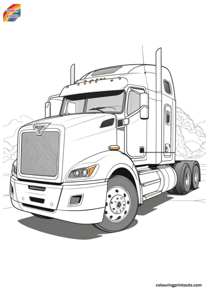 10+ Printable Semi Truck Coloring Pages