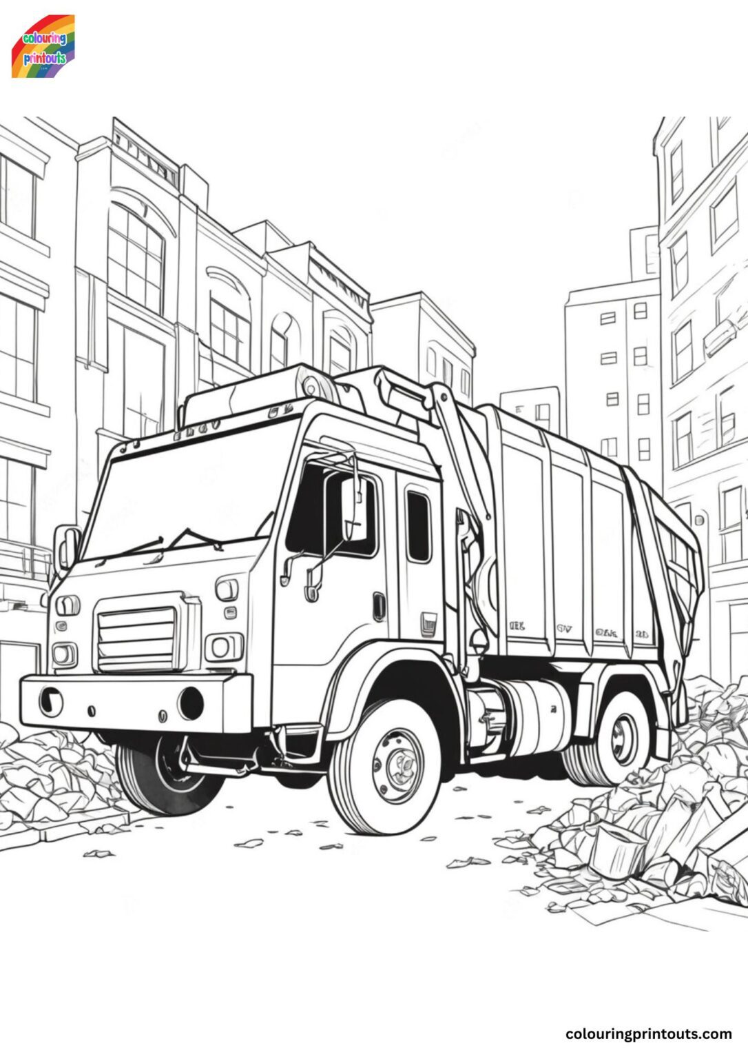 10+ Garbage Truck Coloring Pages Printable