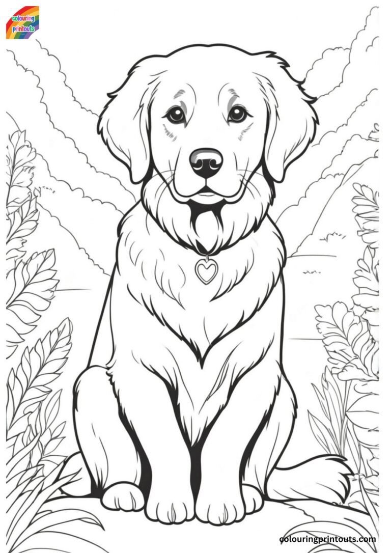 Golden Retriever Coloring Pages Printable (Free Printables)