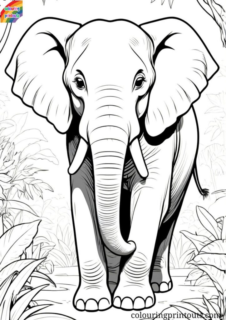 Elephant Coloring Pages (Free Printables)