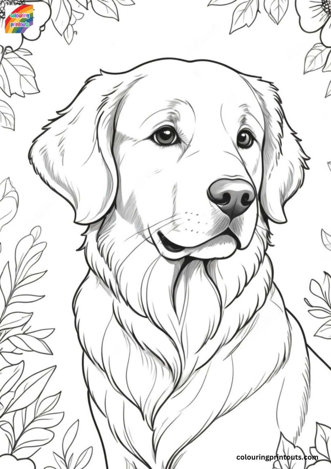 Golden Retriever Coloring Pages Printable (Free Printables)