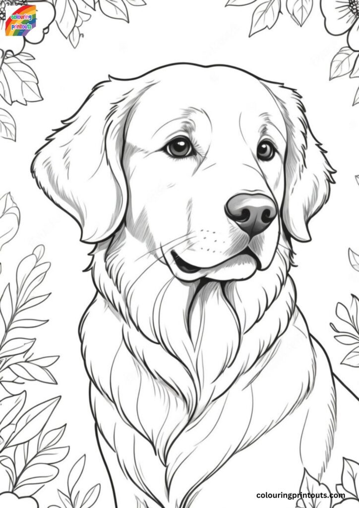 Golden Retriever Coloring Pages Printable (Free Printables)