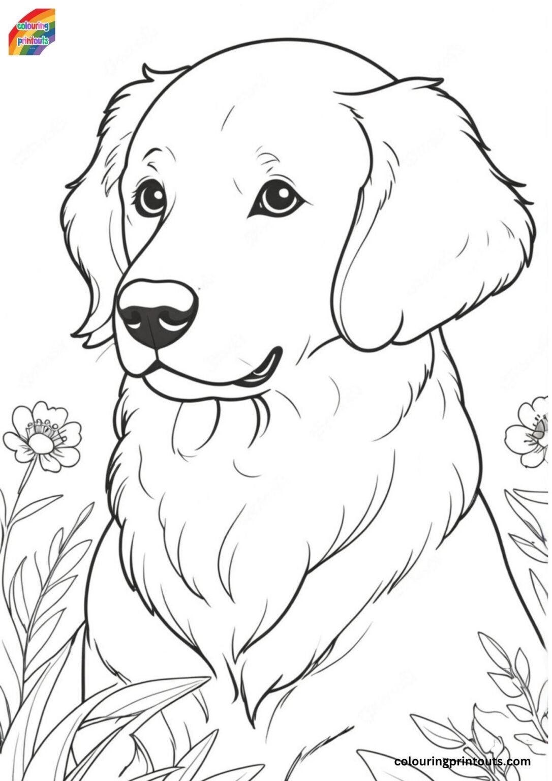 Golden Retriever Coloring Pages Printable (Free Printables)