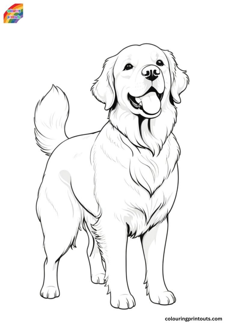 Golden Retriever Coloring Pages Printable (Free Printables)