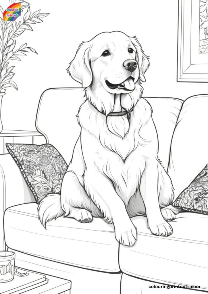 Golden Retriever Coloring Pages Printable (Free Printables)