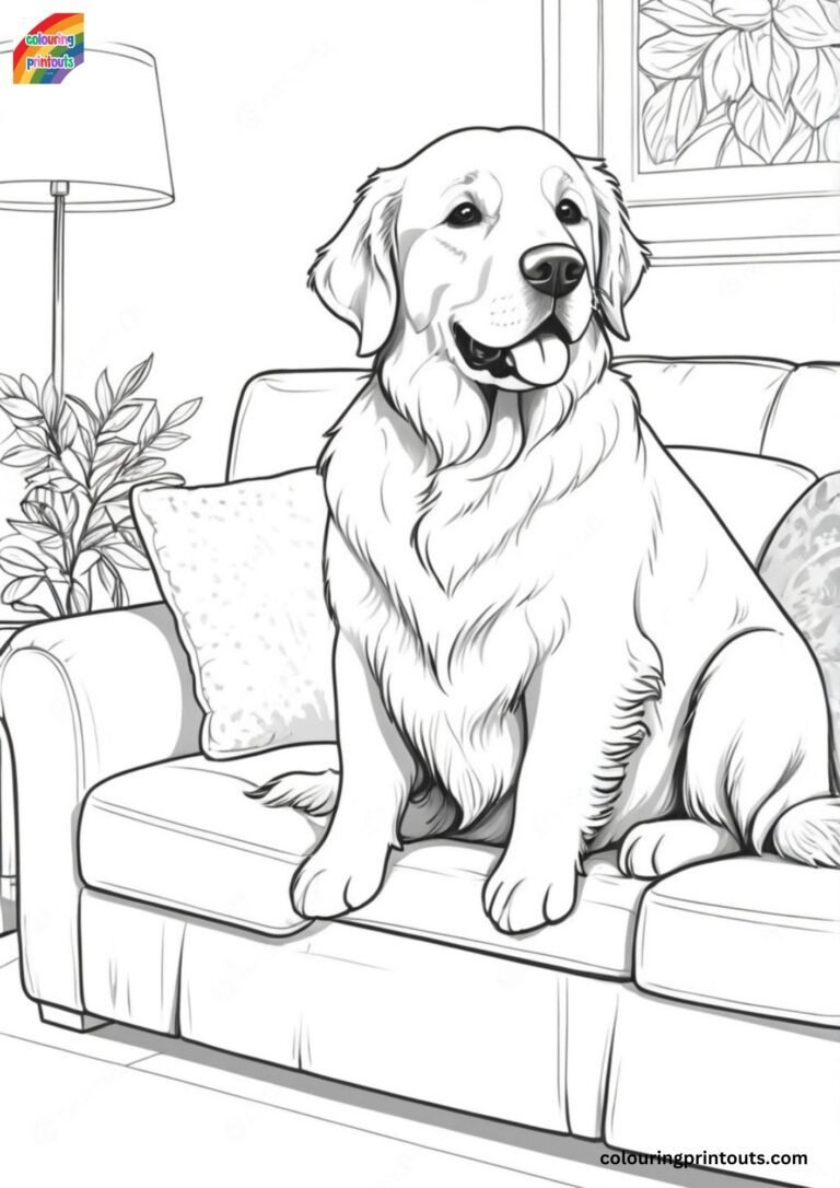 Golden Retriever Coloring Pages Printable (Free Printables)