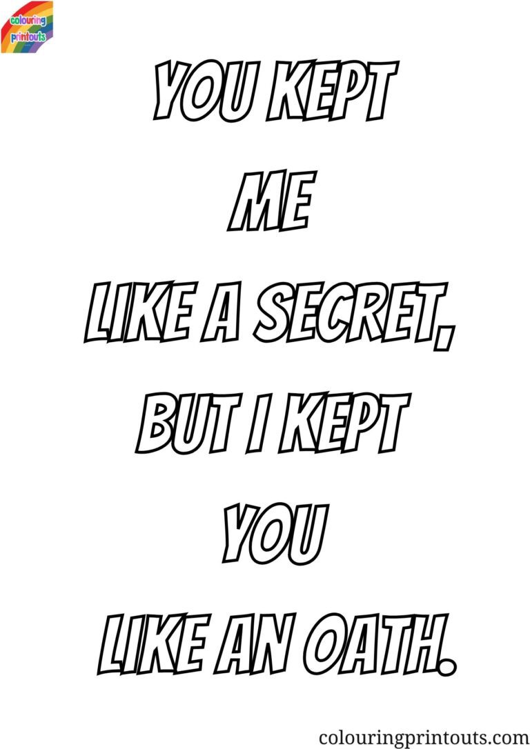 Taylor Swift Lyrics Coloring Pages [Free Download & Print]