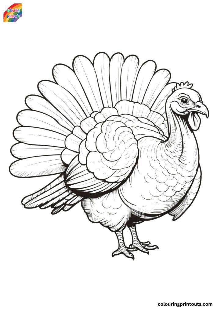 20+ Color Pages of Turkeys Printable [FREE DOWNLOAD]
