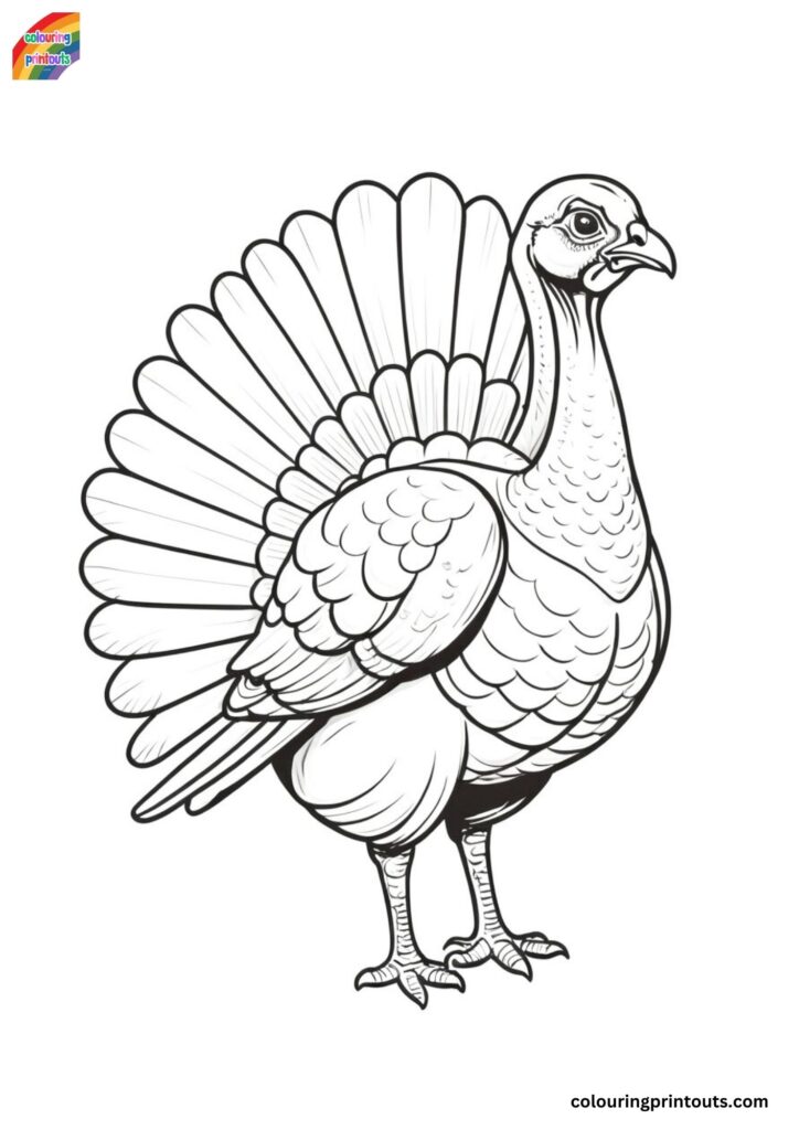20+ Color Pages of Turkeys Printable [FREE DOWNLOAD]