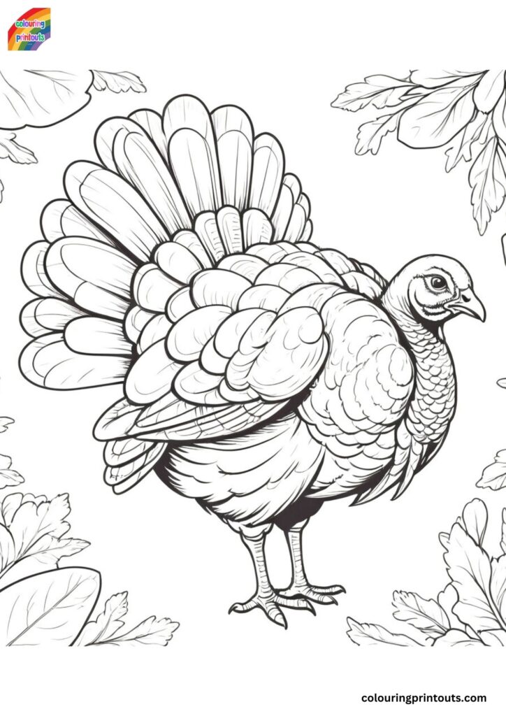 20+ Color Pages of Turkeys Printable [FREE DOWNLOAD]