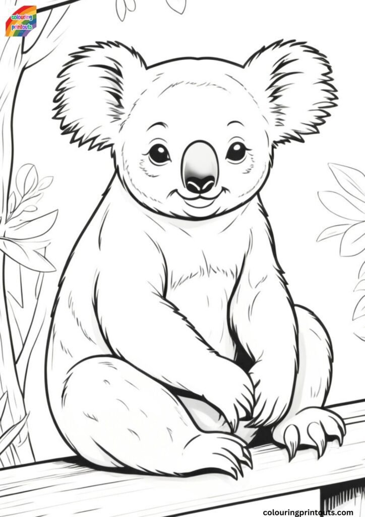 Koala Bear Pictures To Color (Free Printables)