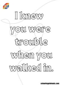 Taylor Swift Lyrics Coloring Pages [Free Download & Print]