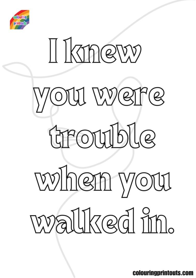 Taylor Swift Lyrics Coloring Pages [Free Download & Print]