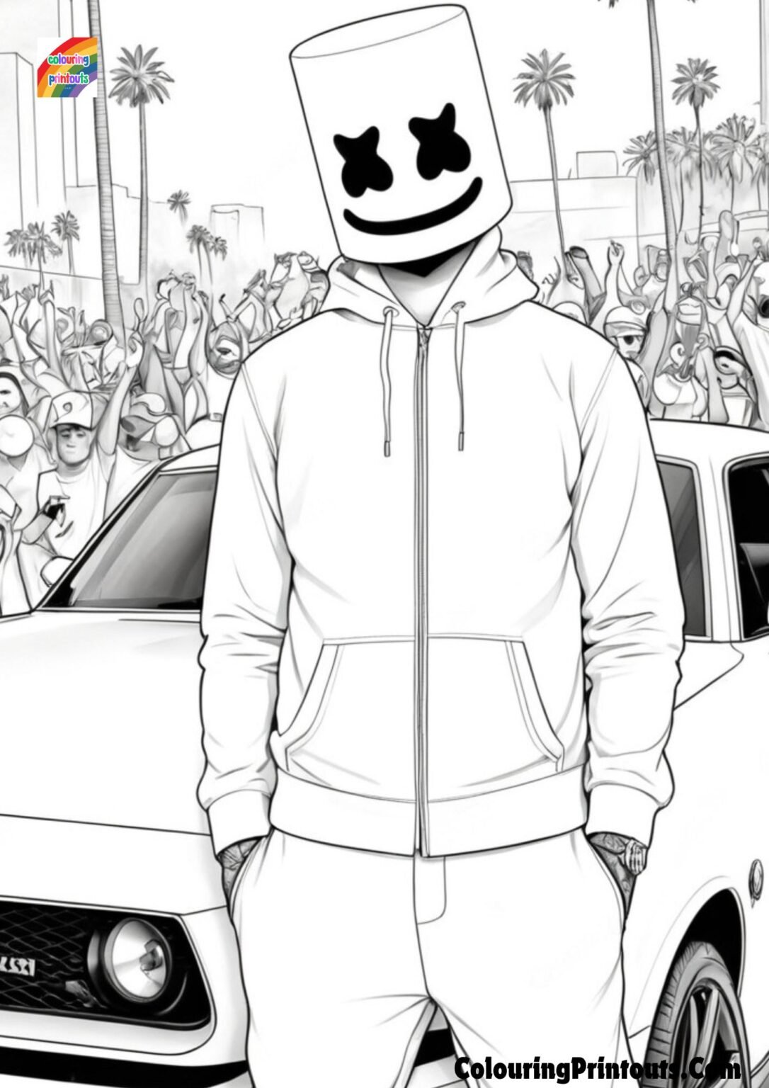 Marshmello Coloring Pages (Free Printables)