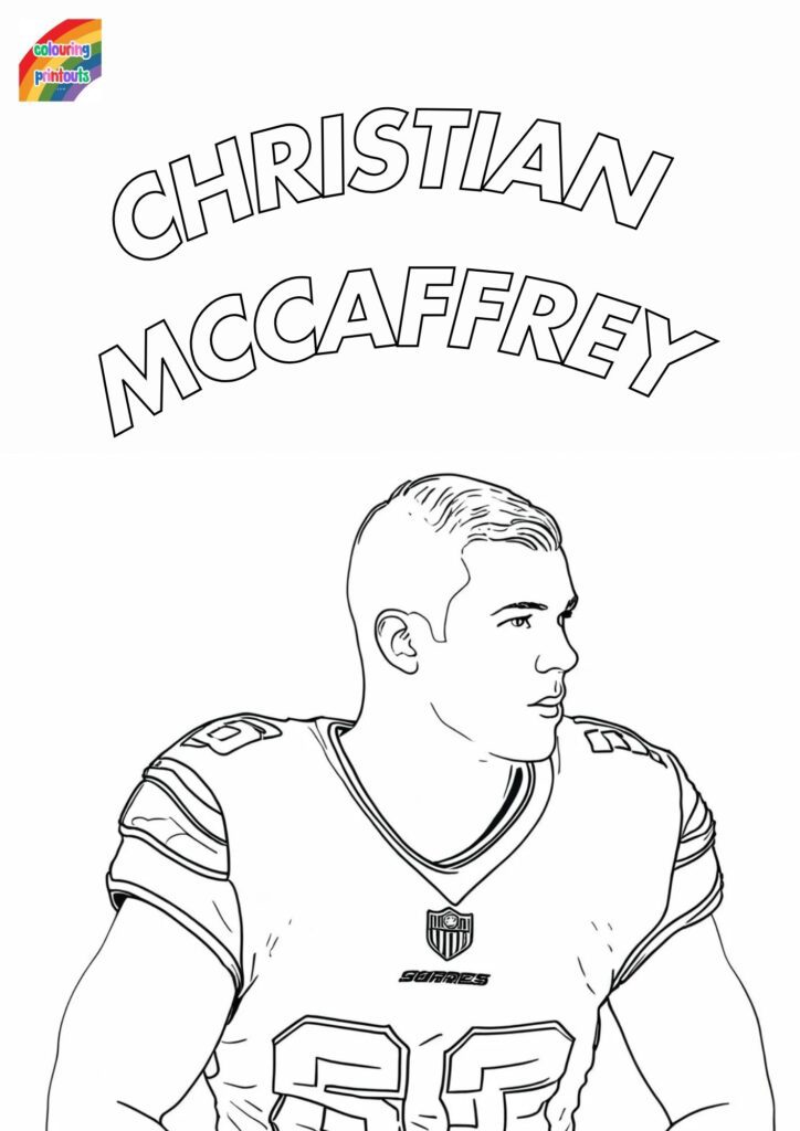 Christian Mccaffrey Coloring Pages (Free Printables)