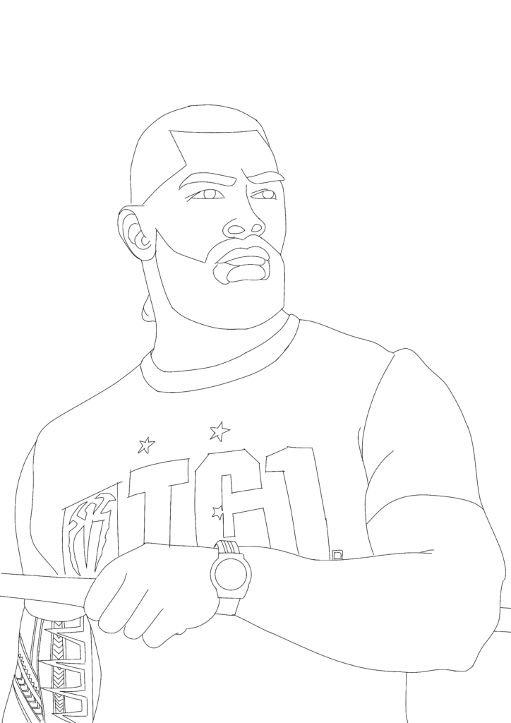 Roman Reigns WWE Coloring Pages ( Free Printables)