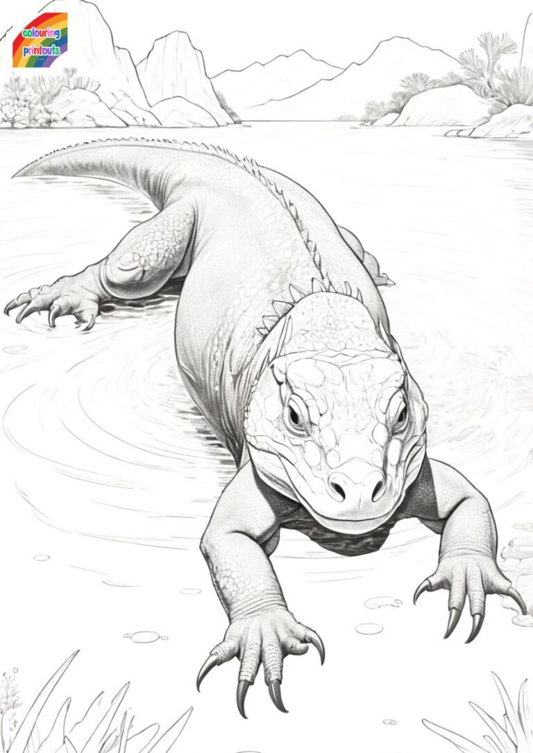 Komodo Dragon Coloring Pages ( Free Printables )